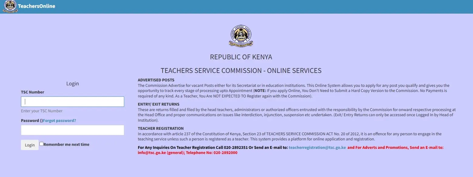 TSC Online Services Portal – Easy Teacher Guide 2025